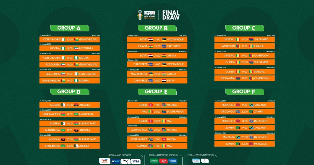 Le calendrier complet de la compétition - 24 HEURES AU BENIN